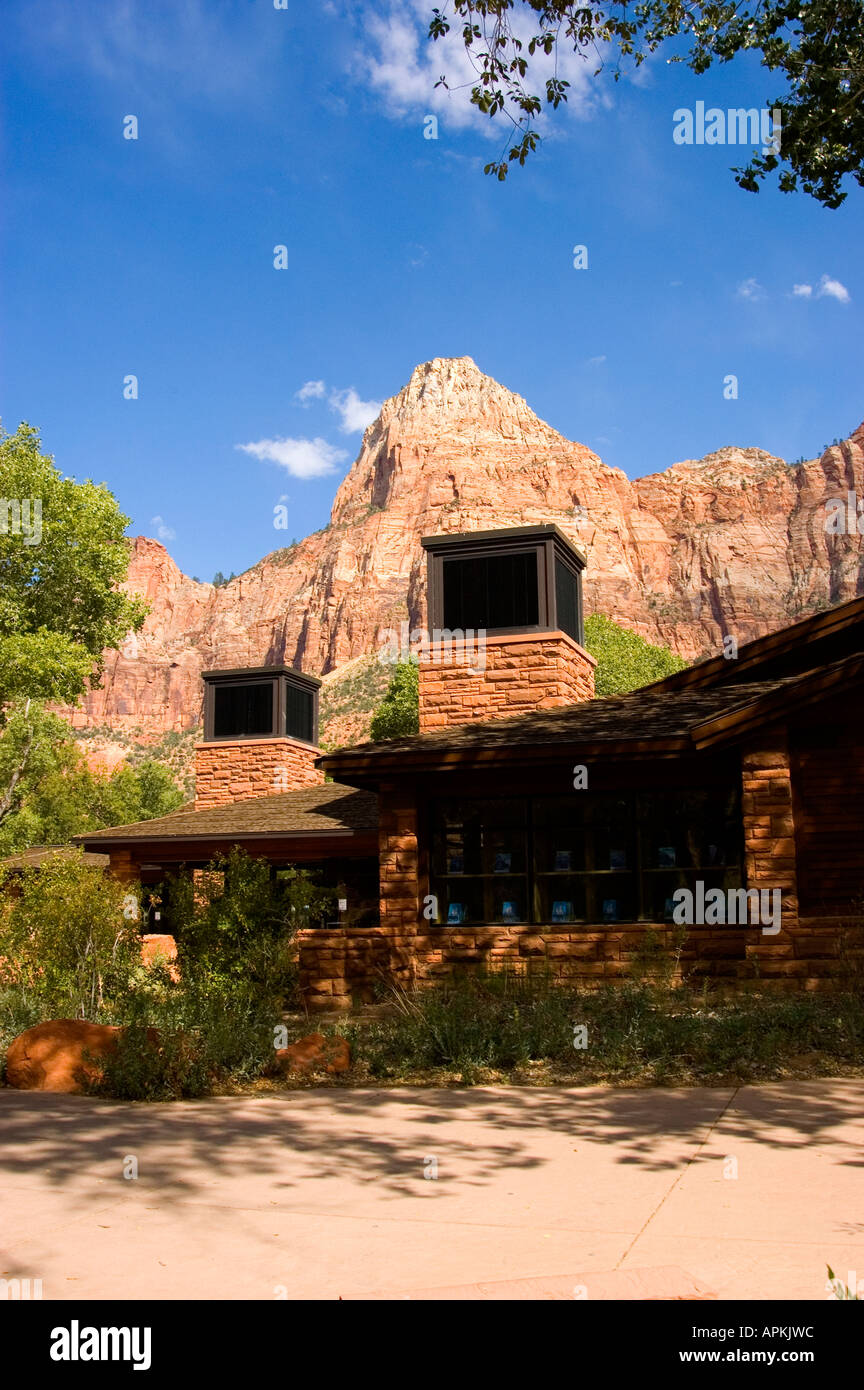 Visitor Center at Zion National Park Utah UT Rock formation landform ...