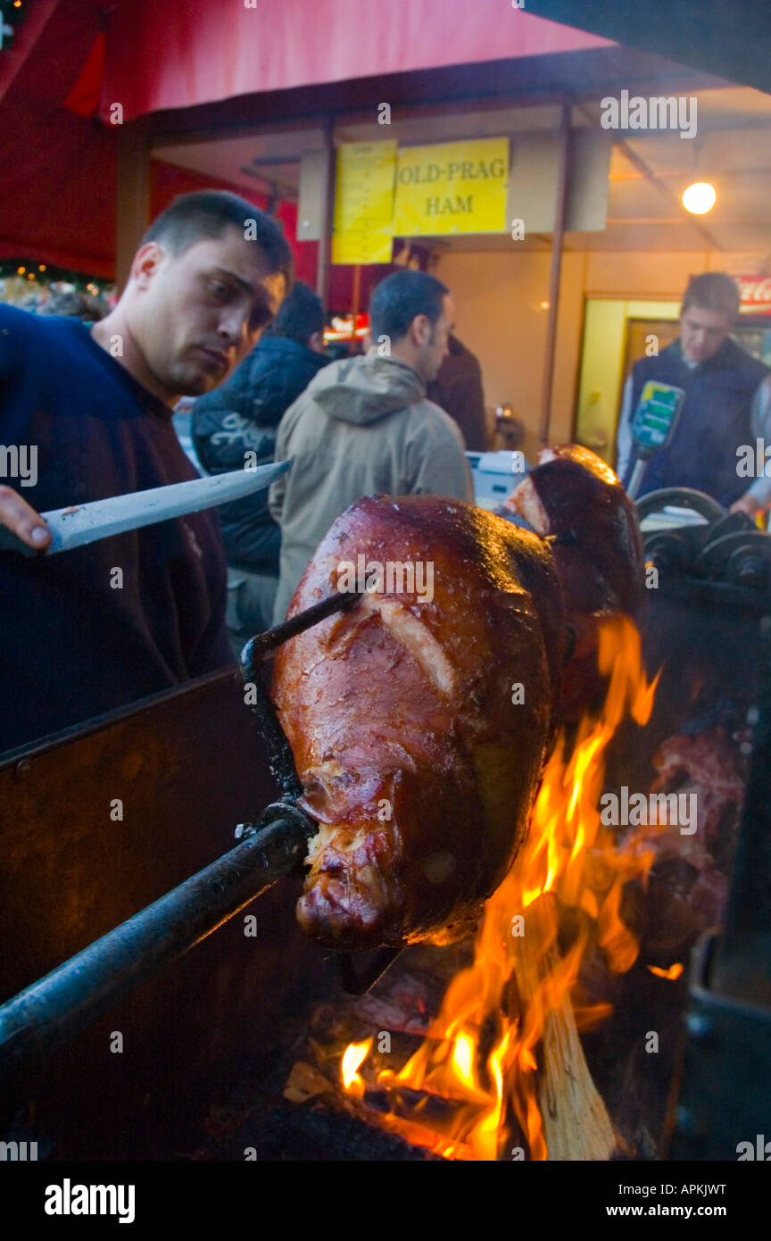 Old Prague Ham at the Old Town Square Christmas Market in Prague Czech ...