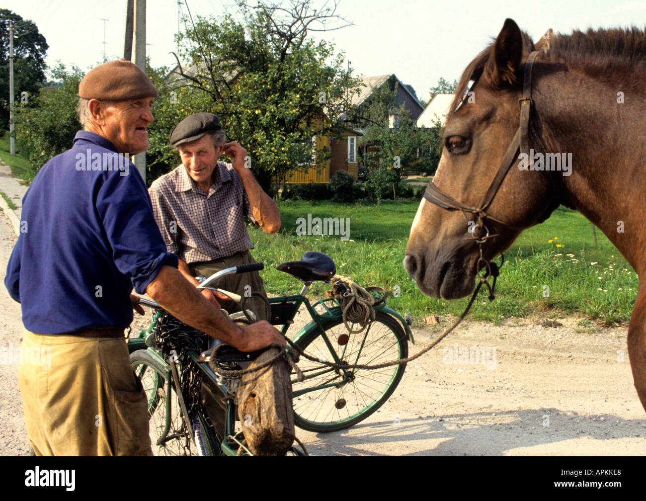 Lithuania Farm Farmer Baltic Horse Cart harvest Stock Photo - Alamy