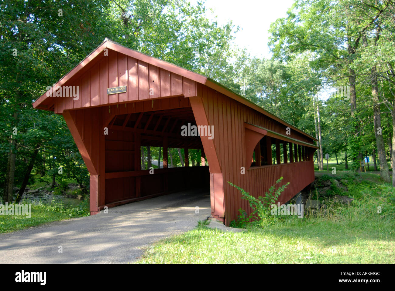 The Ross Bridge a covered wooden bridge located in Tawawa Park in ...