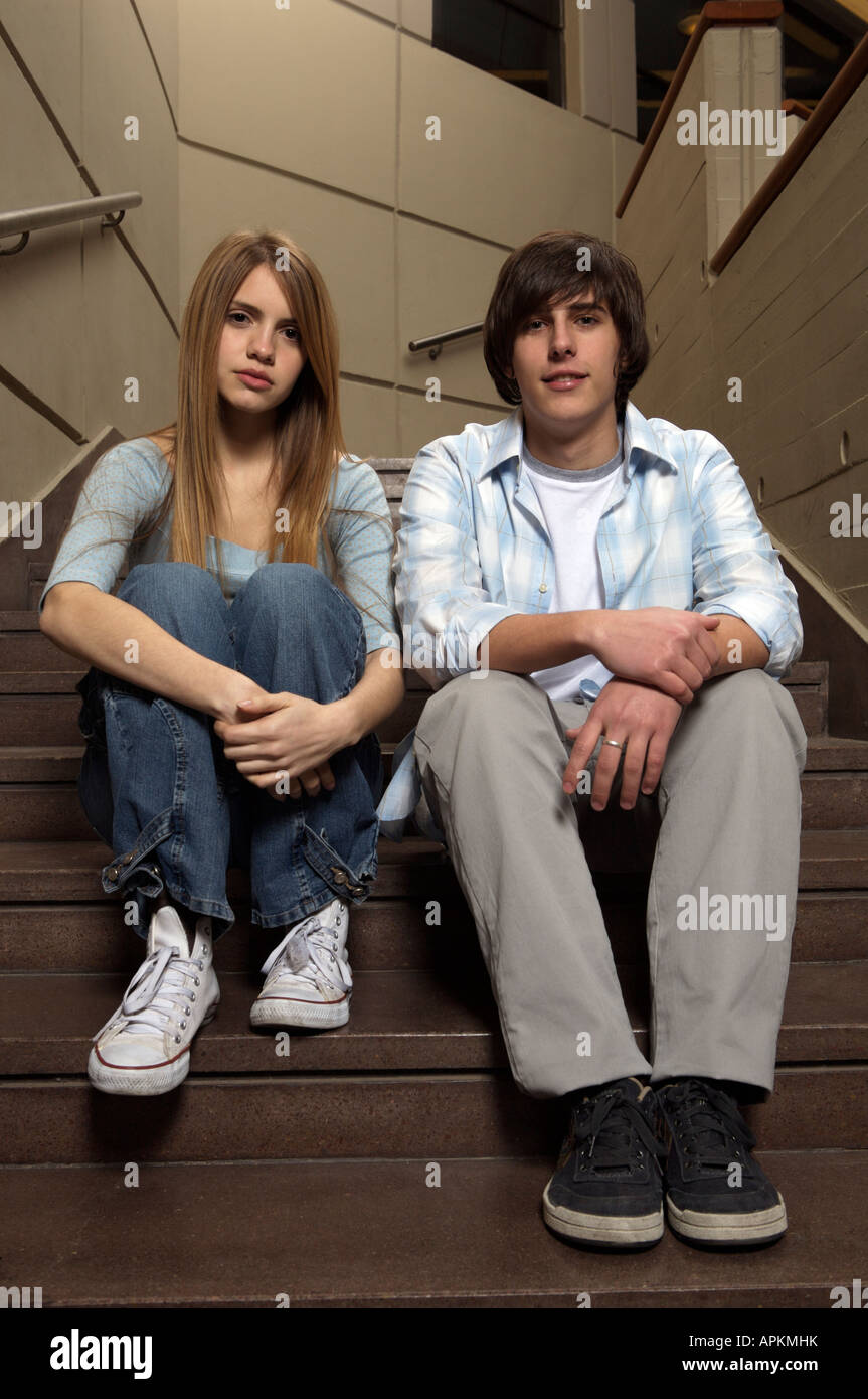 Two friends talking school serious High Resolution Stock Photography ...