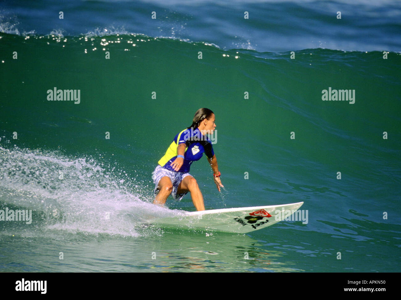 FEMALE SURFING ACTION Stock Photo - Alamy