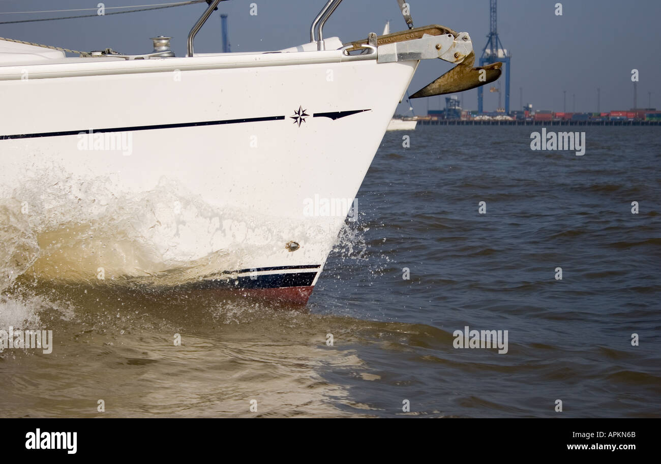 Front Of Boat On Ocean Waves