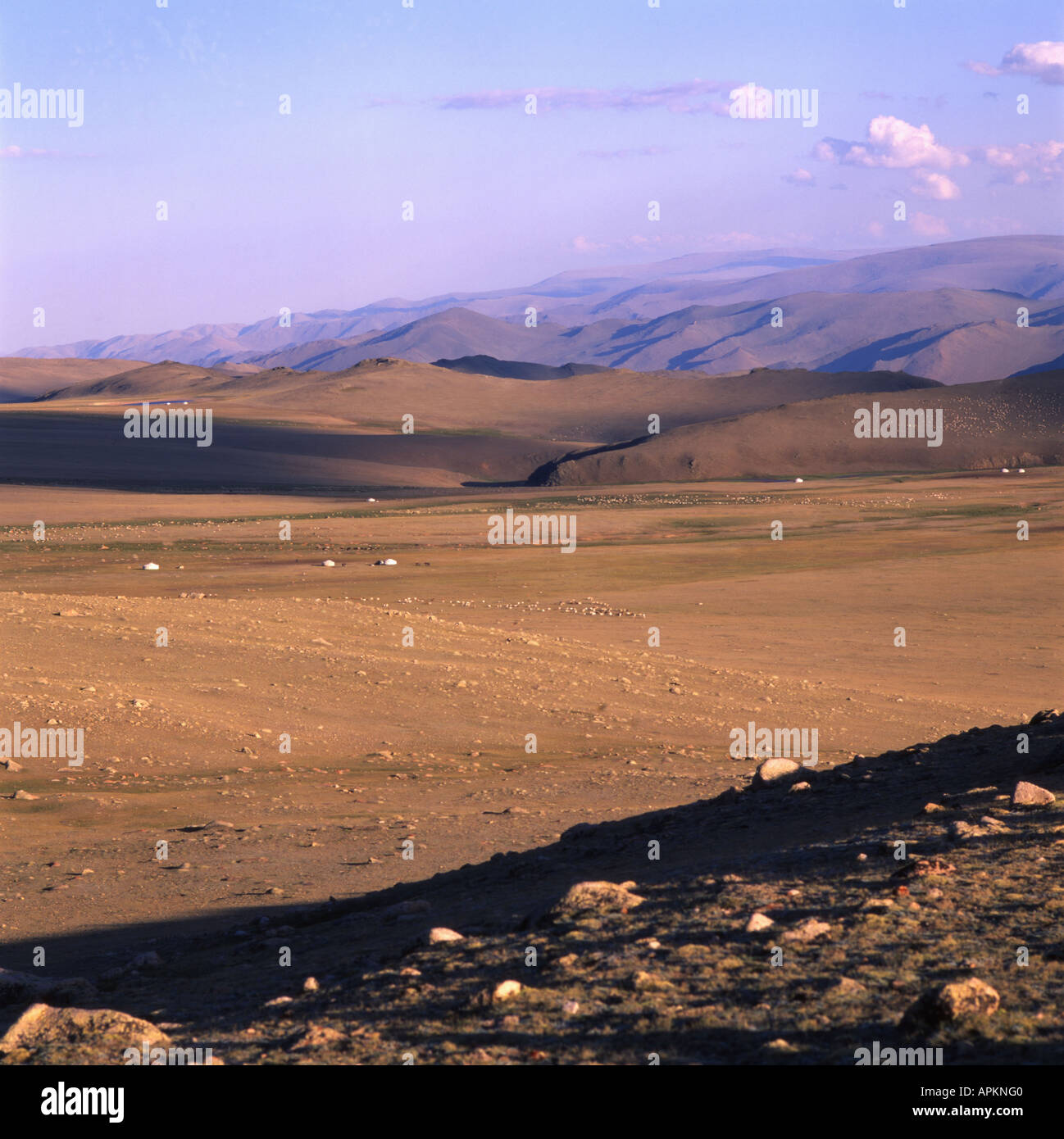 mongolian landscape gers Stock Photo - Alamy