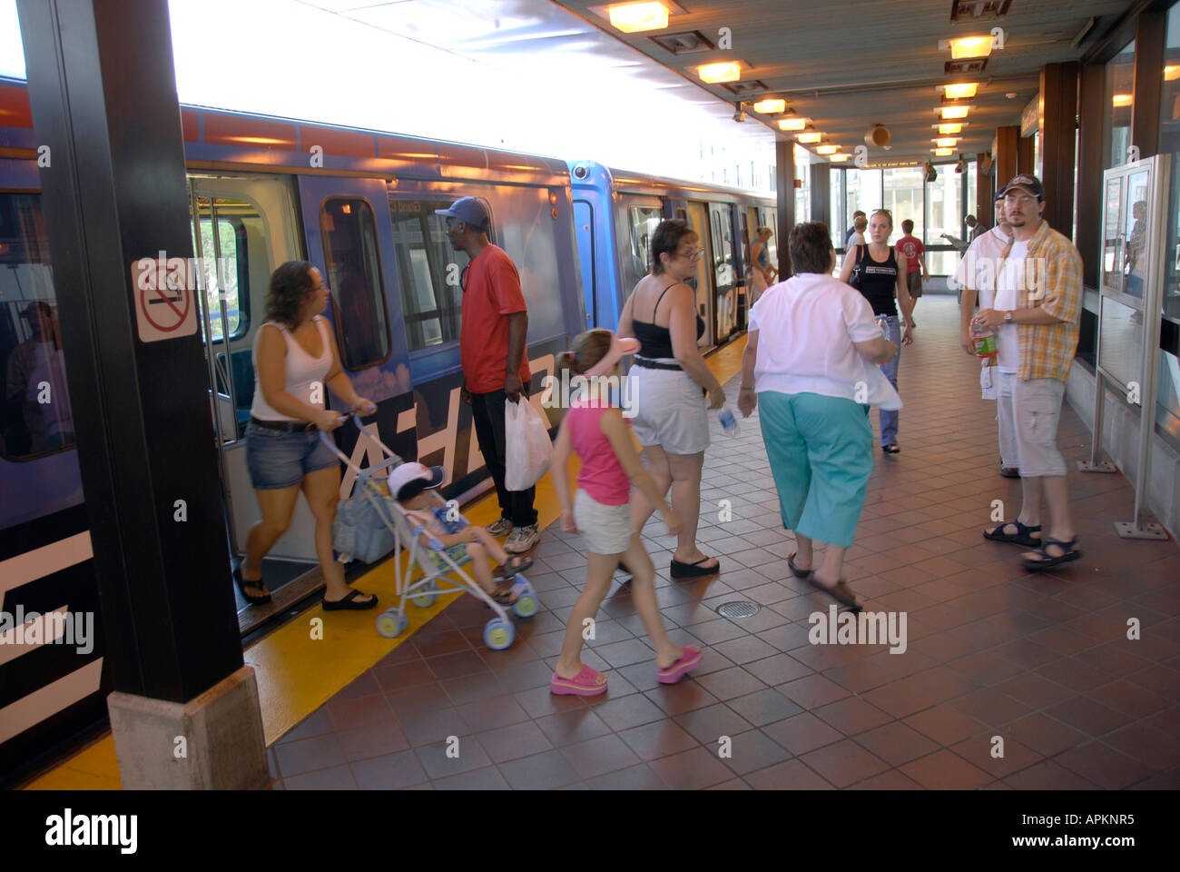 The People Mover above ground train subway system shuttles people ...