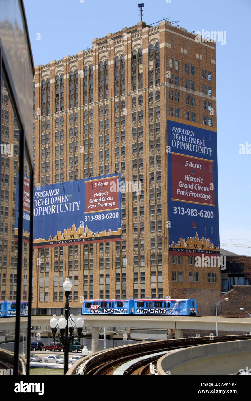 The People Mover above ground train subway system shuttles people ...