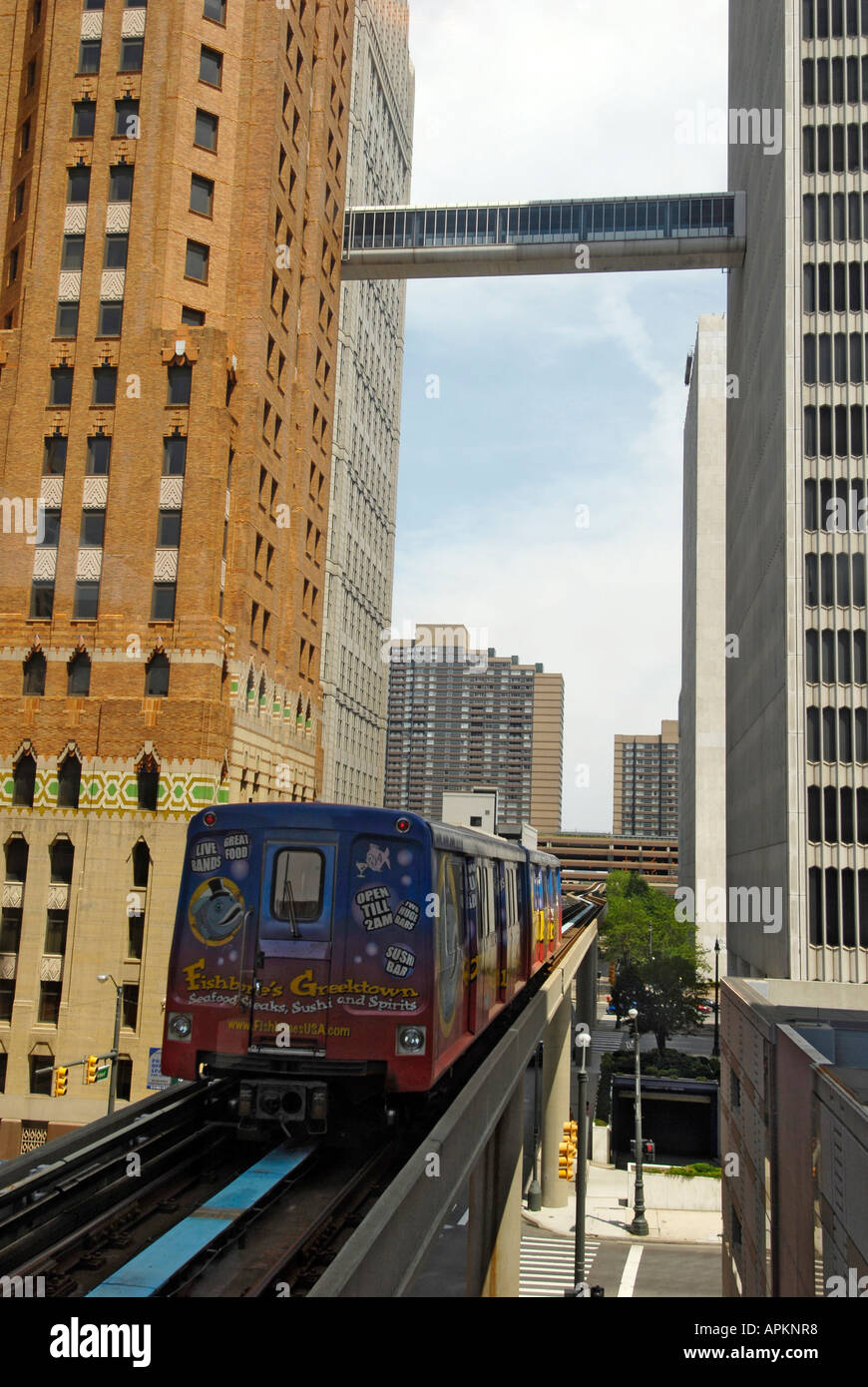 The People Mover above ground train subway system shuttles people ...