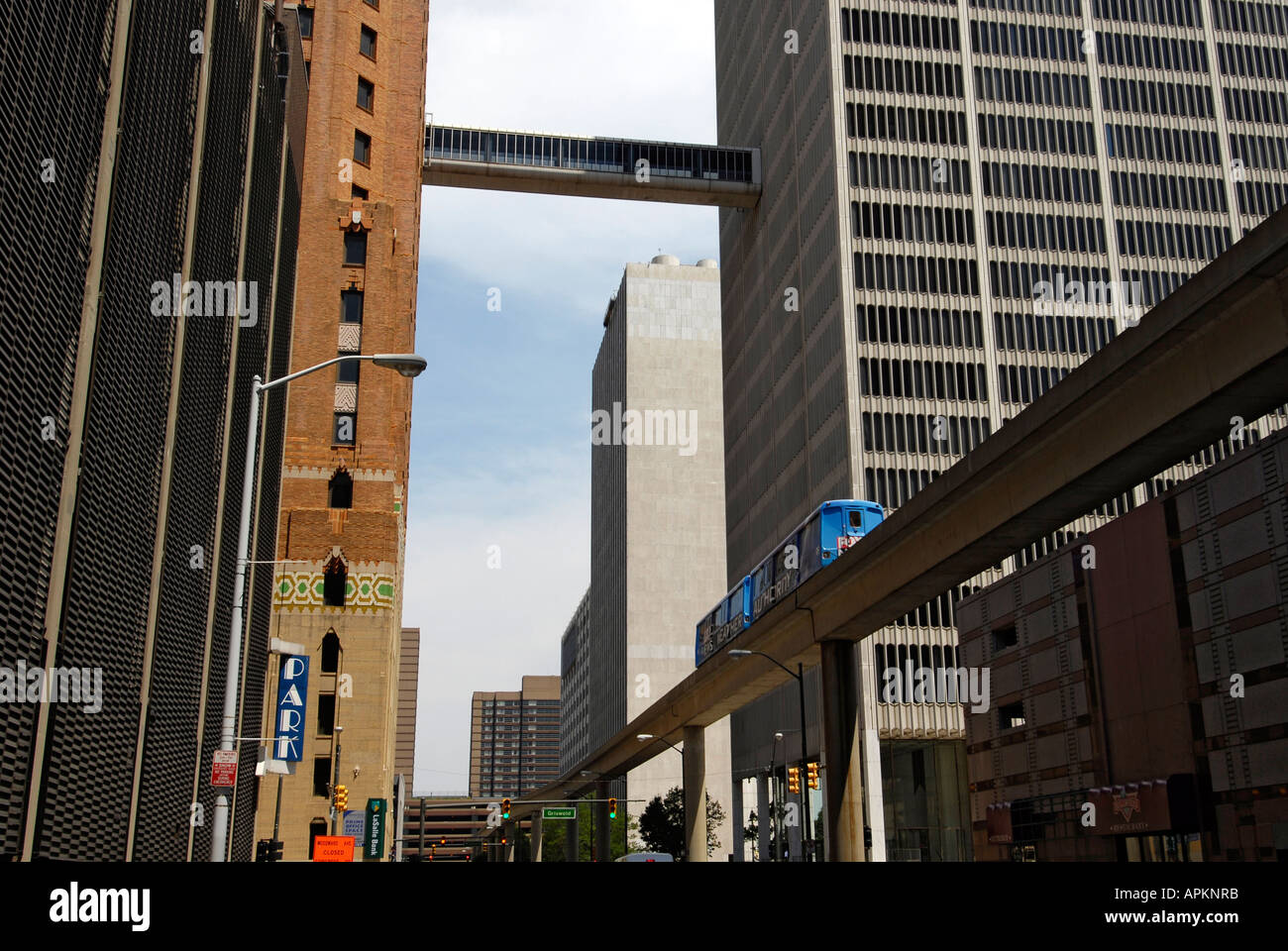 The People Mover above ground train subway system shuttles people ...