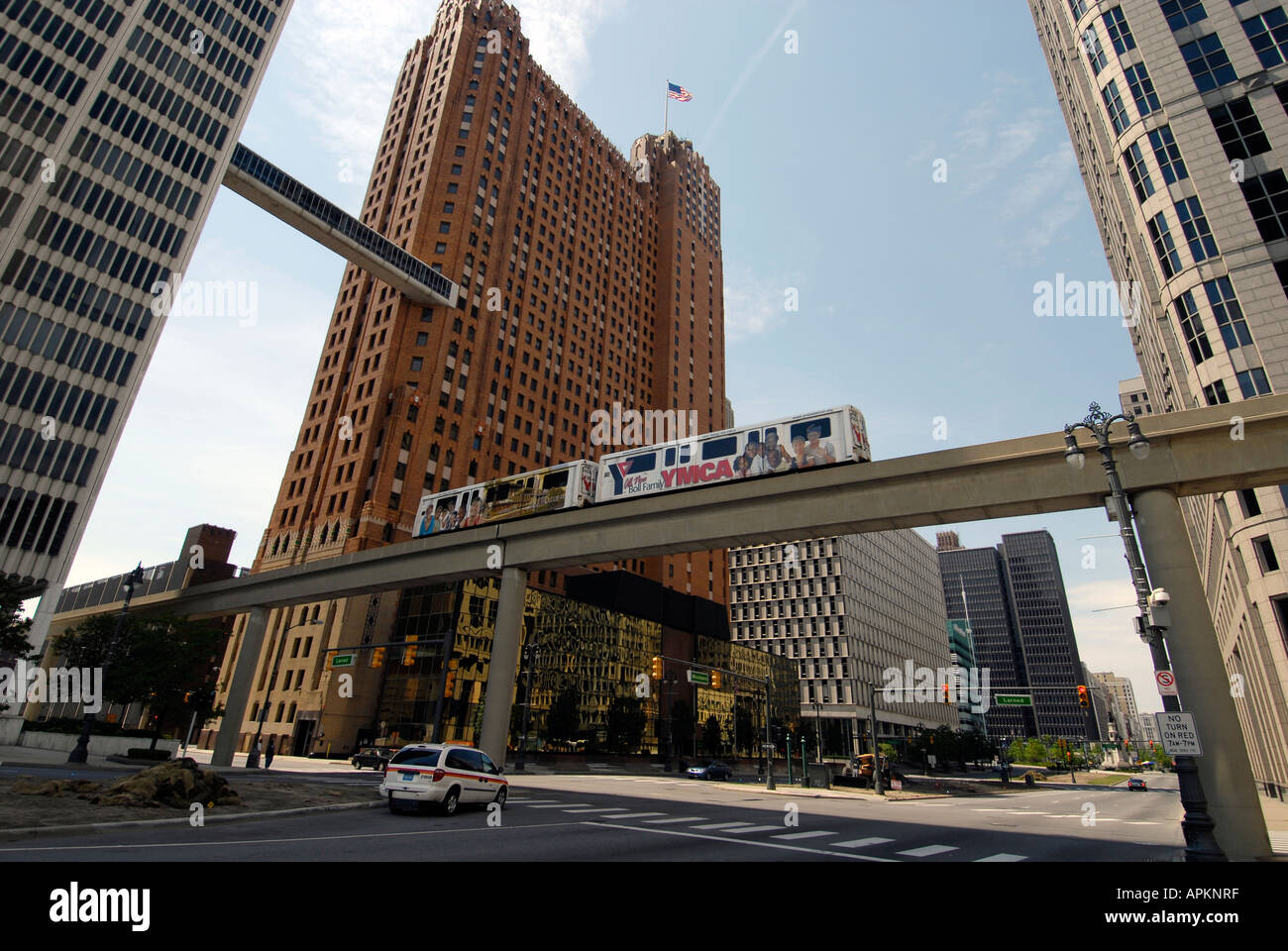 The People Mover above ground train subway system shuttles people ...