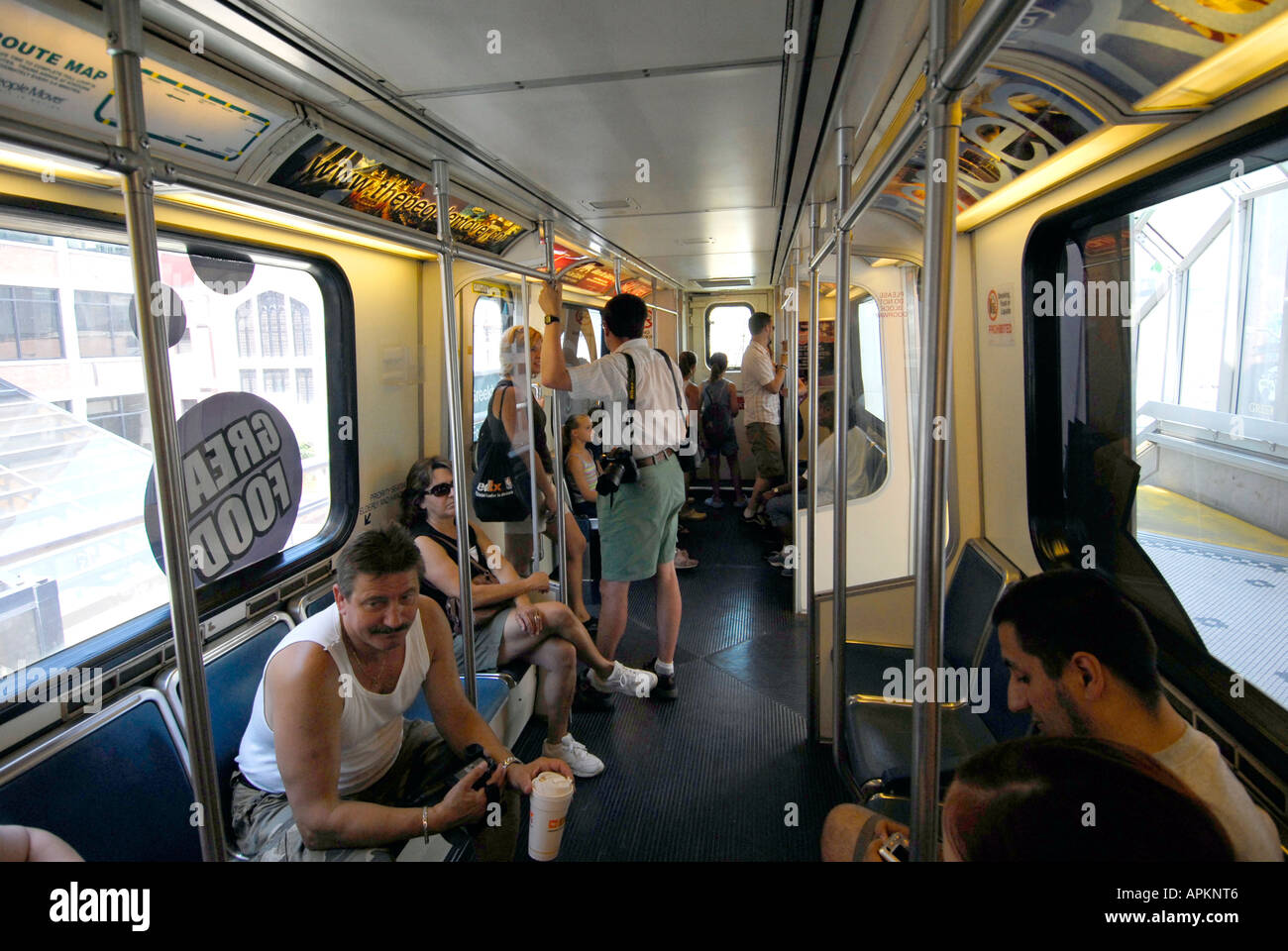 The People Mover above ground train subway system shuttles people ...