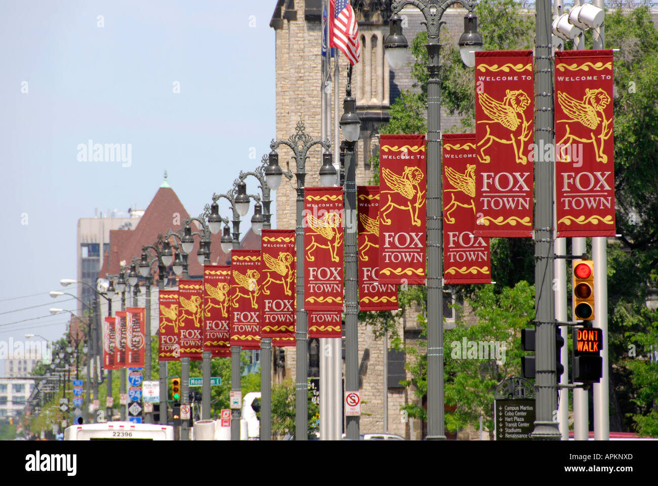 The Fox Theater District on Woodward Avenue in downtown Detroit ...