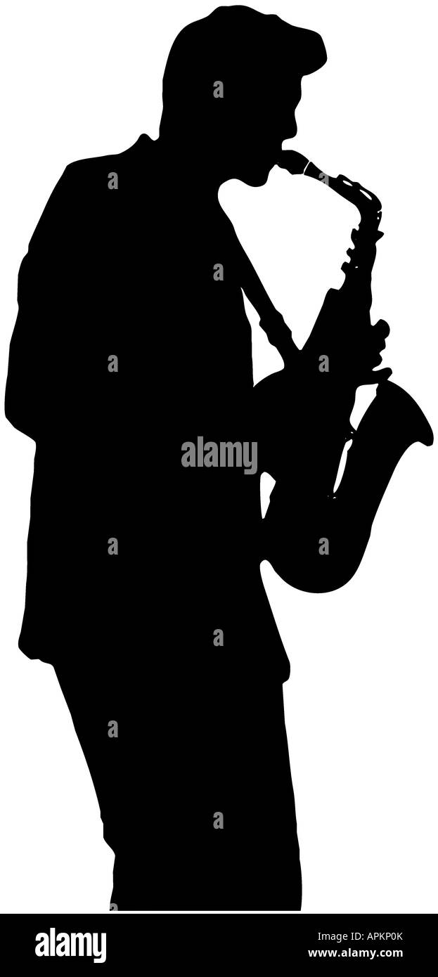 Saxophone instrument wind musical Black and White Stock Photos & Images ...