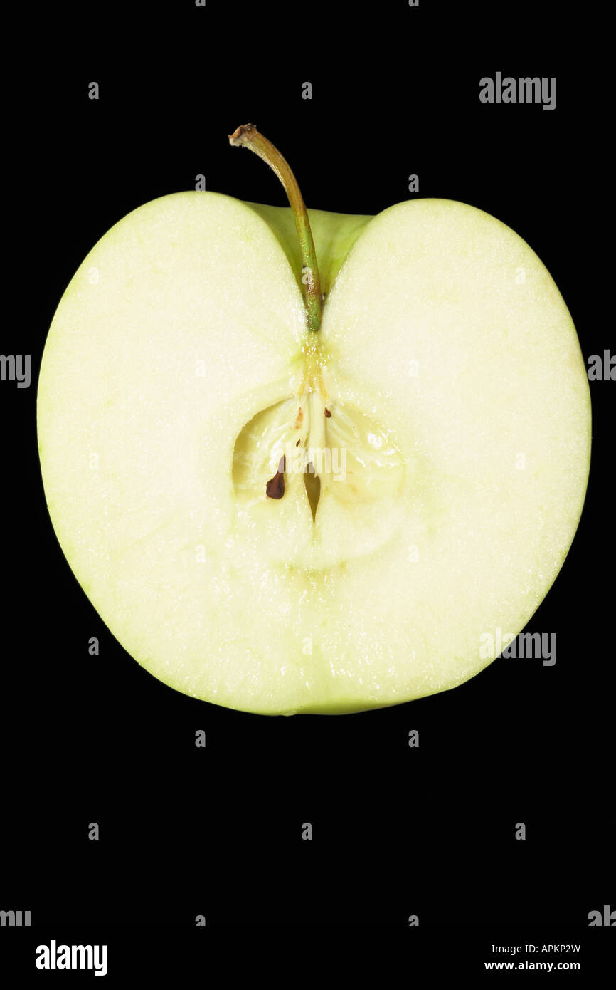 Apple, sliced in half (close-up Stock Photo - Alamy