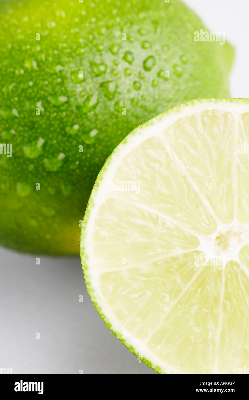 Lime, sliced in half (close-up Stock Photo - Alamy