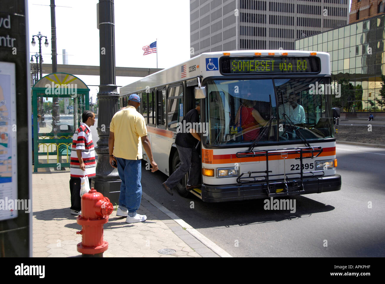 Detroit Michigan Bus as part of the rapid transit system to move people ...