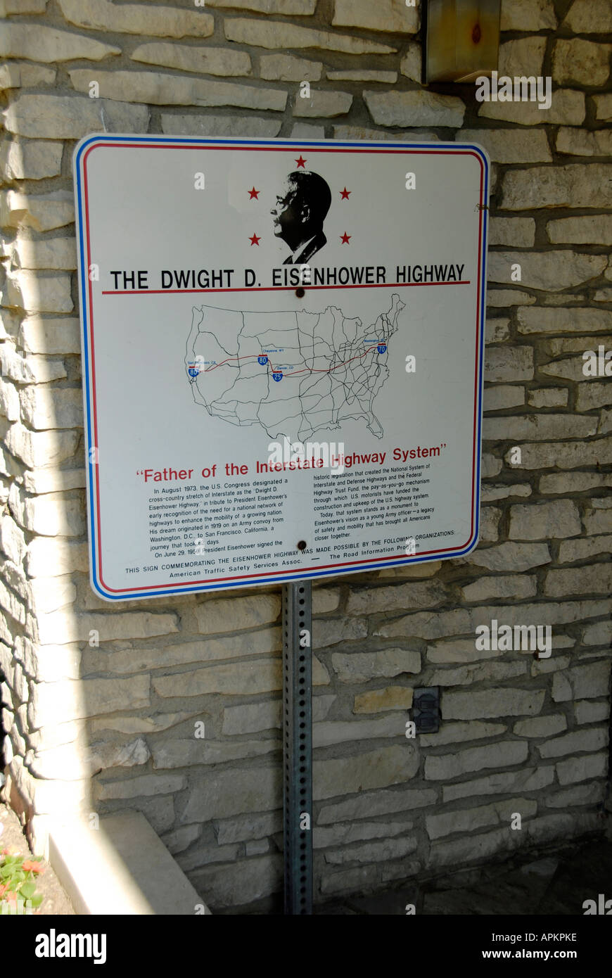 Highway sign acknowledging The Dwight D Eisenhower Stock Photo - Alamy