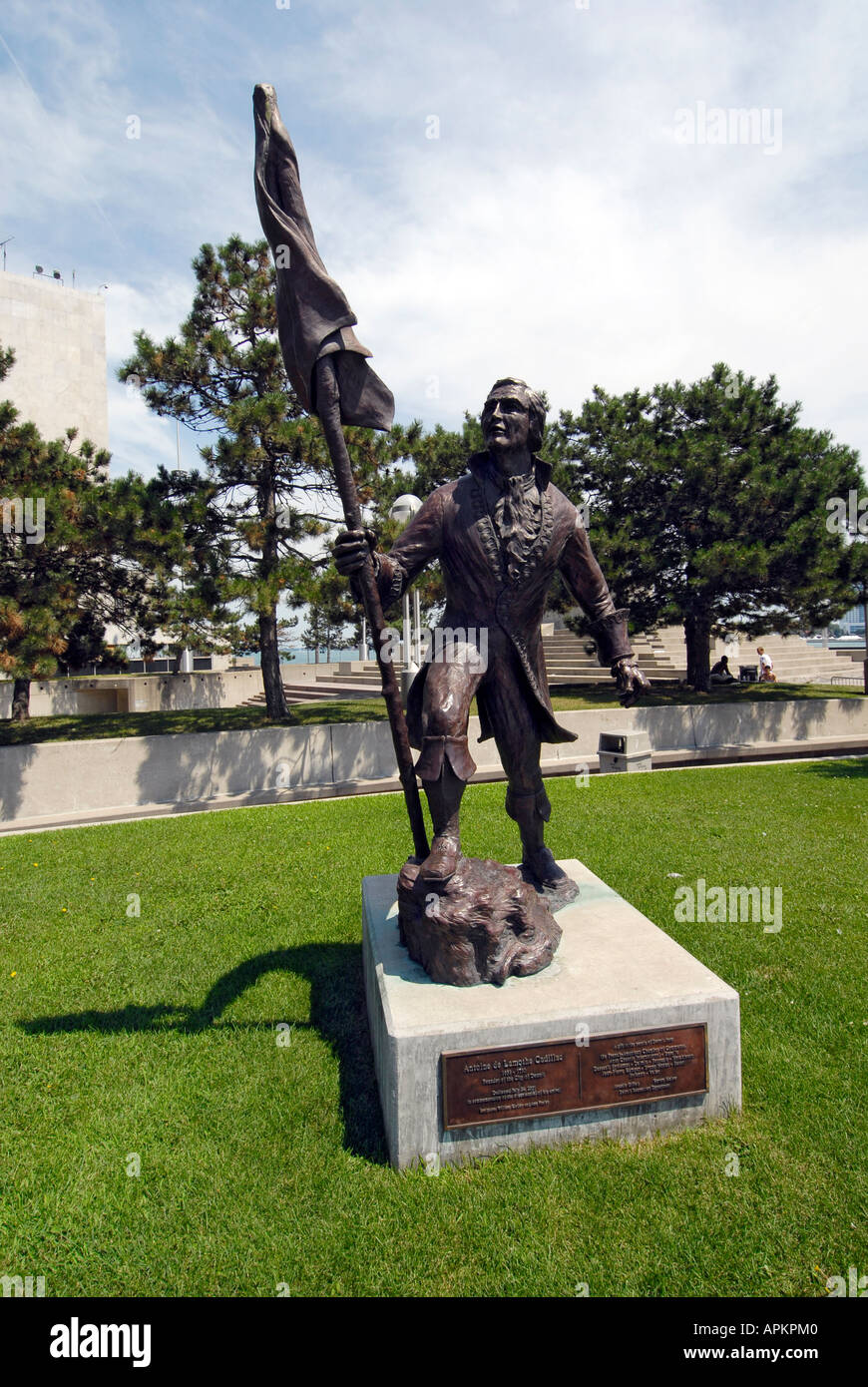 Detroit statue cadillac founder hi-res stock photography and images - Alamy