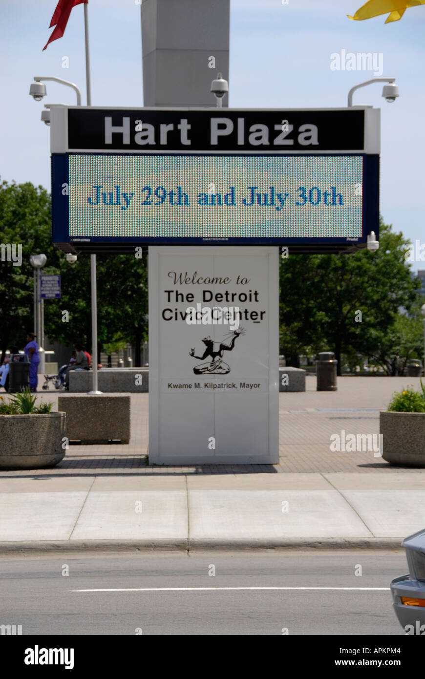 Hart Plaza in Downtown Detroit Michigan as viewed from the Hart Plaza ...
