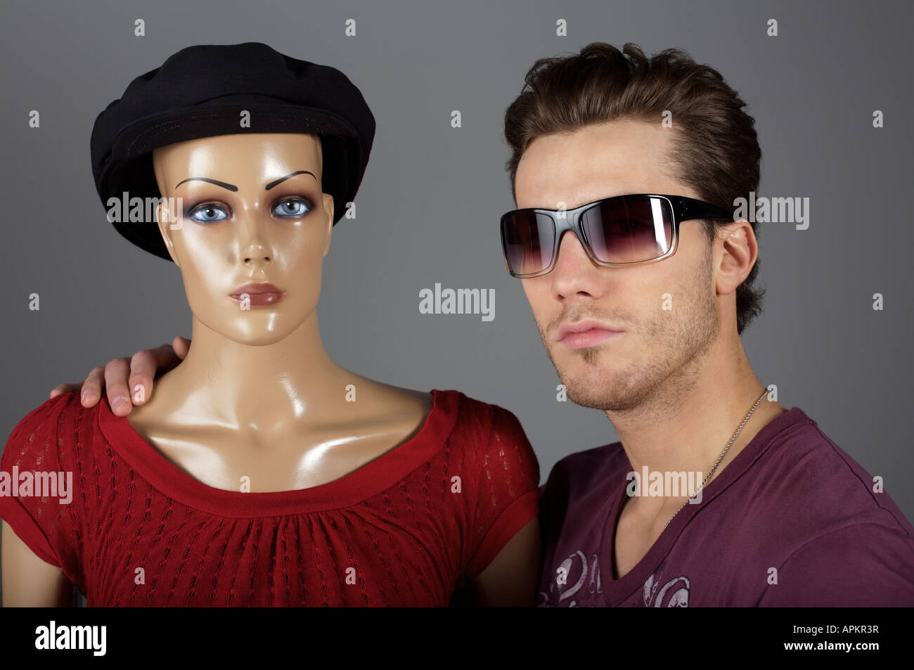 Female dummy and young man Stock Photo - Alamy