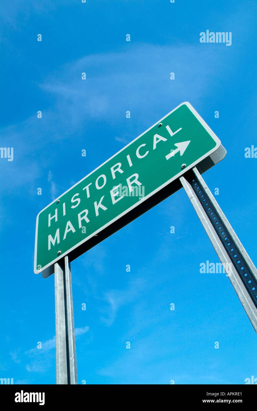 Highway sign point to a historical marker Stock Photo - Alamy