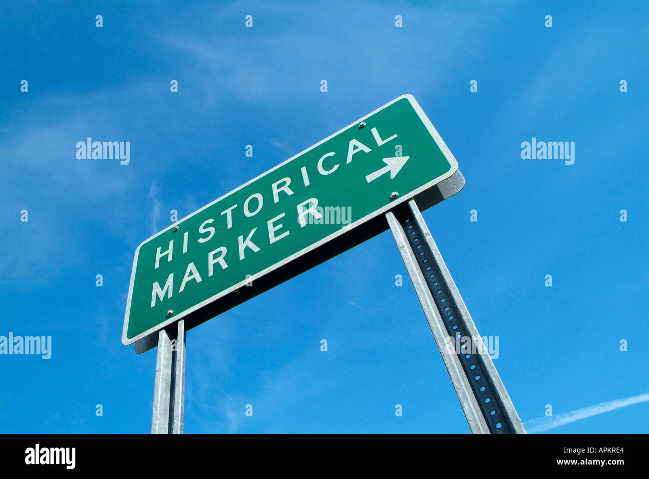 Highway sign point to a historical marker Stock Photo - Alamy
