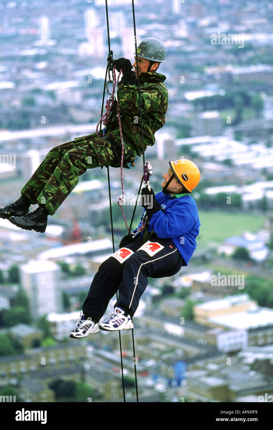 Abseiling canary wharf hi-res stock photography and images - Alamy