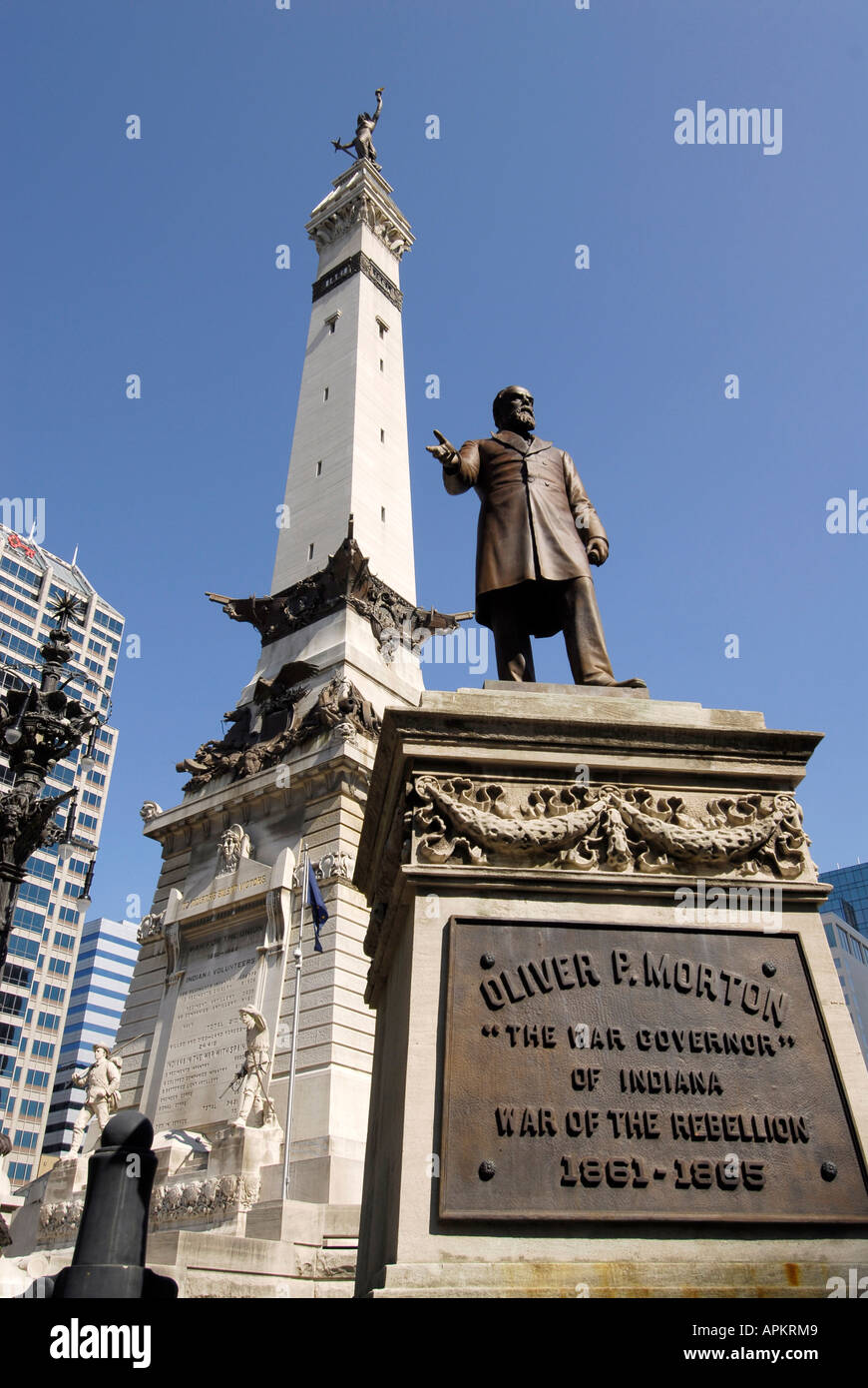 Monument Circle in downtown Indianapolis Indiana IN a monument paying ...
