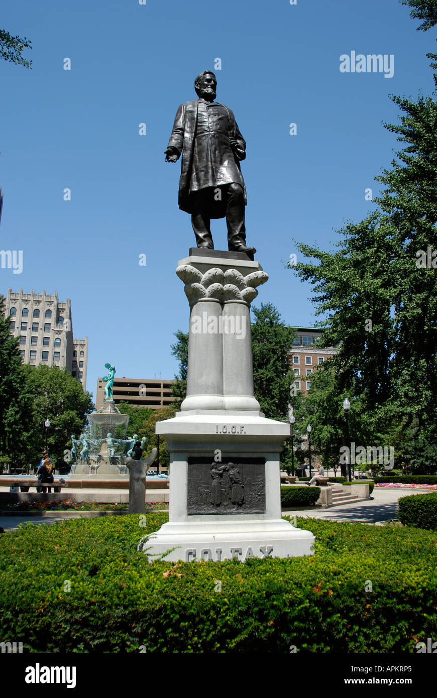 Colfax statue located downtown Indianapolis Indiana IN Stock Photo - Alamy