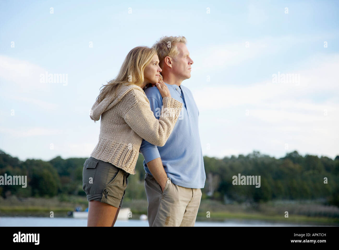 Couple looking at view Stock Photo - Alamy