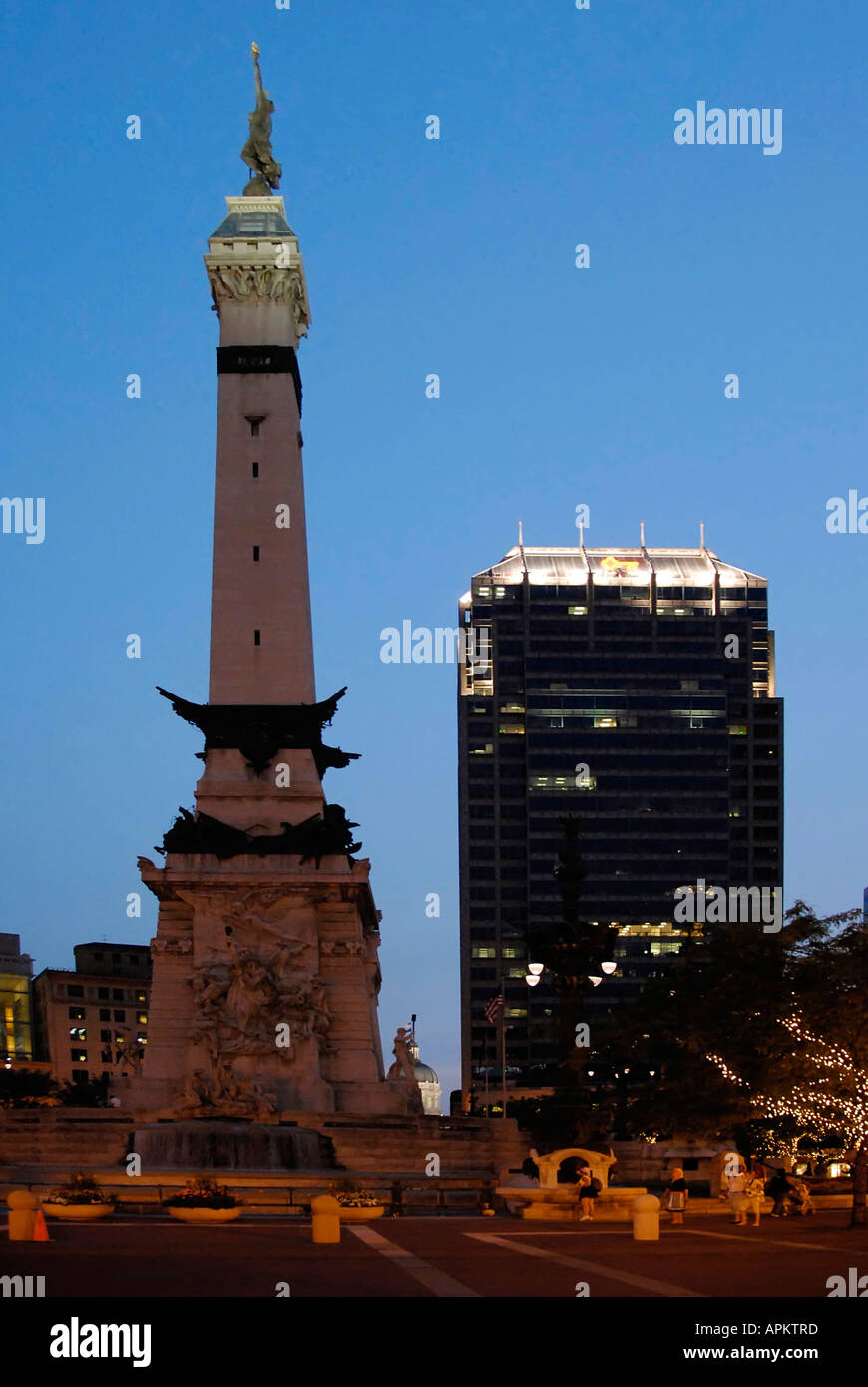 Nighttime on the streets of downtown Indianapolis Indiana at night in ...