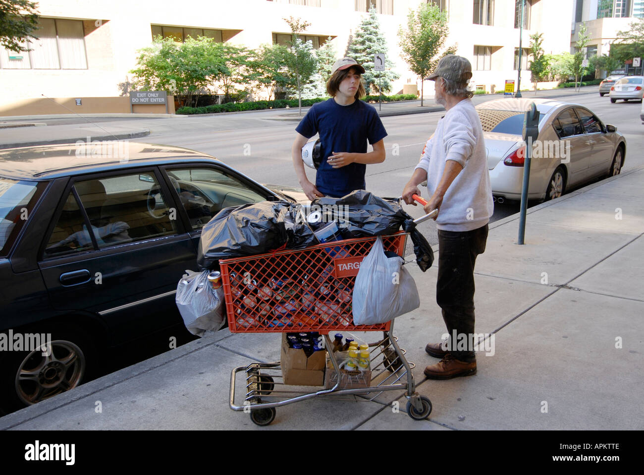 Homeless man downtown Indianapolis Indiana IN Stock Photo - Alamy
