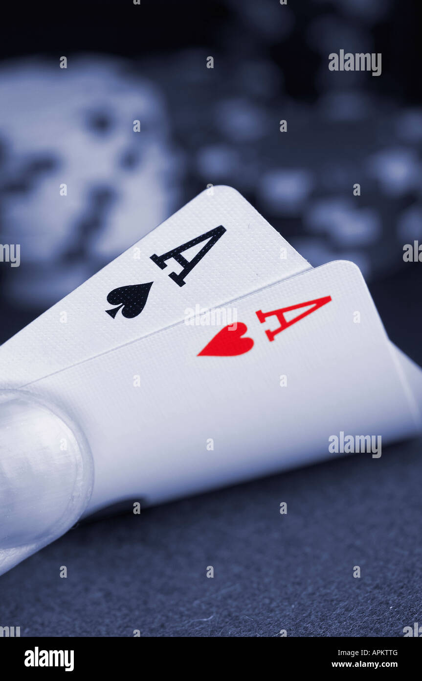 Pair of aces in card game Stock Photo - Alamy