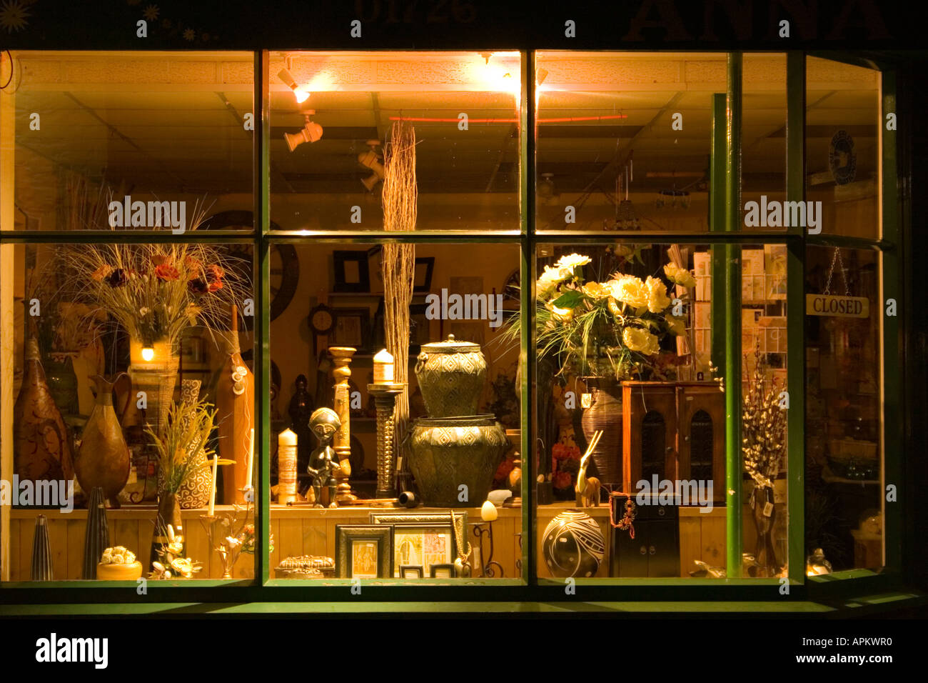 Shop Window at night Stock Photo - Alamy