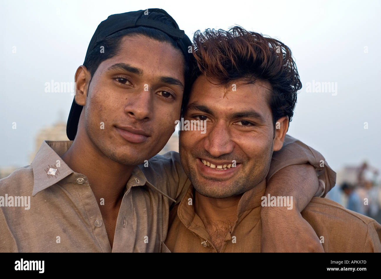 Portrait of wo Pakistani friends at Karachi's Clifton Beach, Pakistan ...