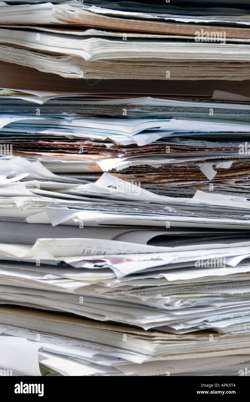 Pile of documents Stock Photo - Alamy