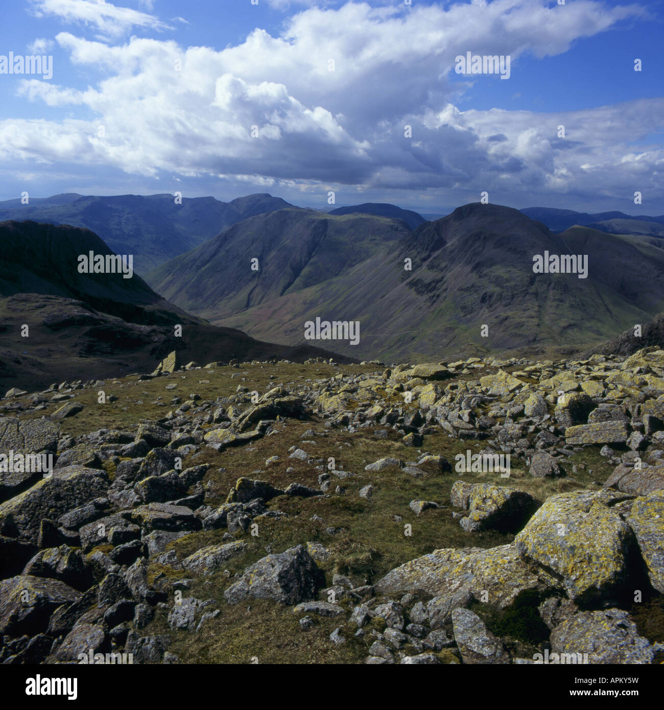 view over Lake District National Park, United Kingdom, England ...
