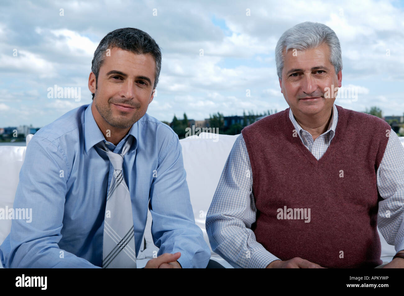 Two generations, Two fathers Stock Photo - Alamy