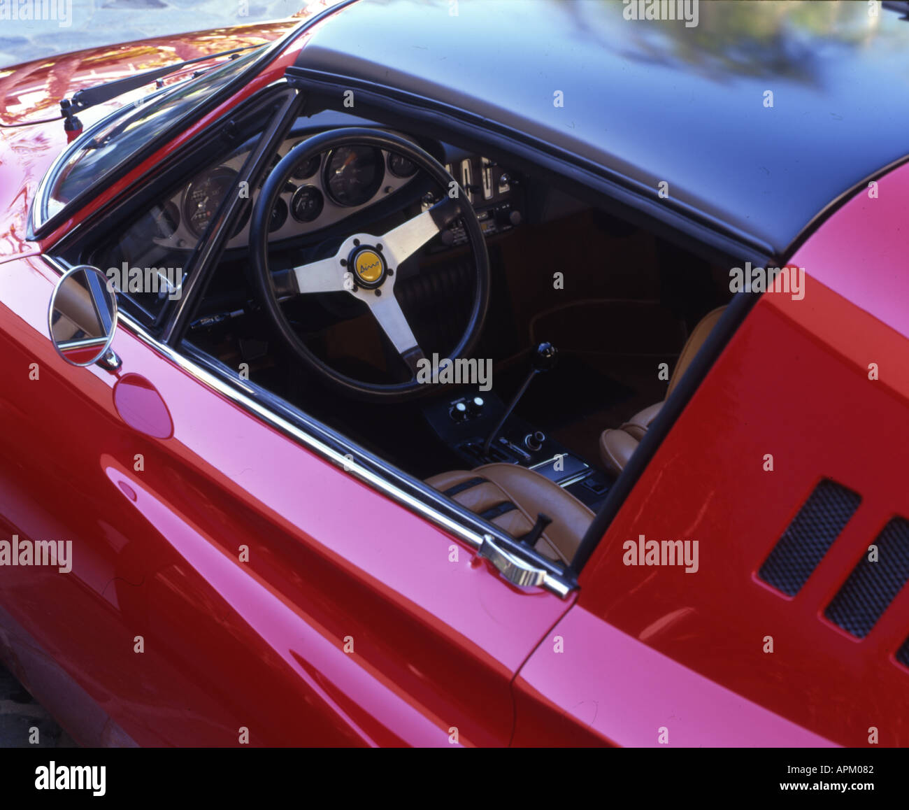 1974 D Ferrari 246 GTS Dino Detail interior Stock Photo - Alamy