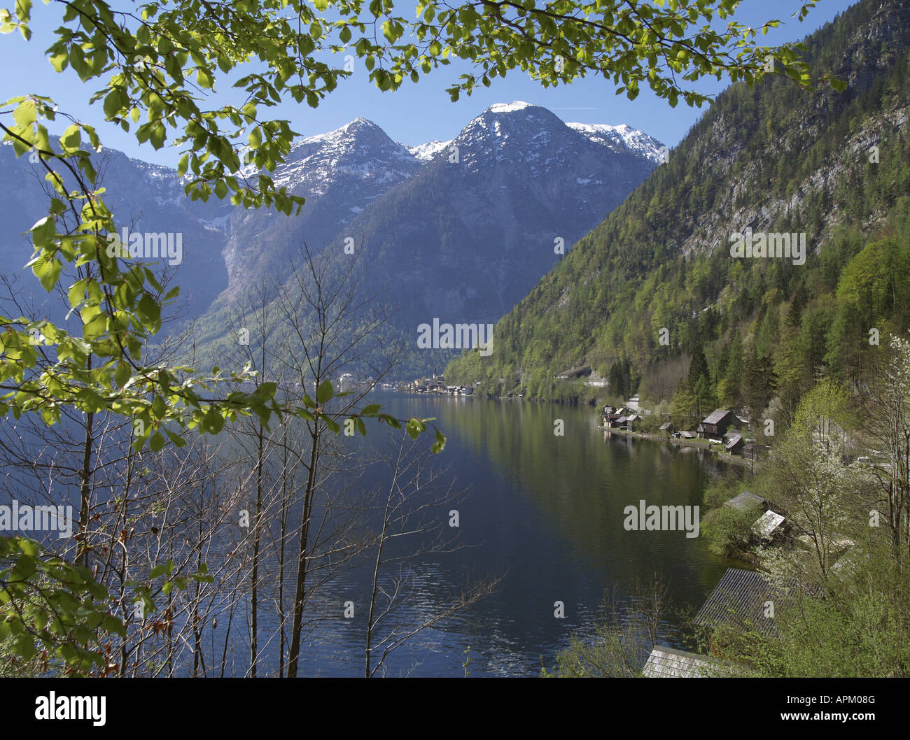 lake Hallstatt, Hallstaetter See, Austria, Oberoesterreich, Dachstein ...