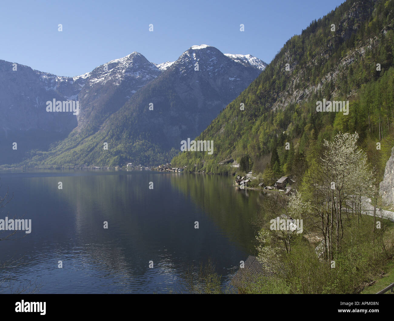 lake Hallstatt, Hallstaetter See, Austria, Oberoesterreich, Dachstein ...