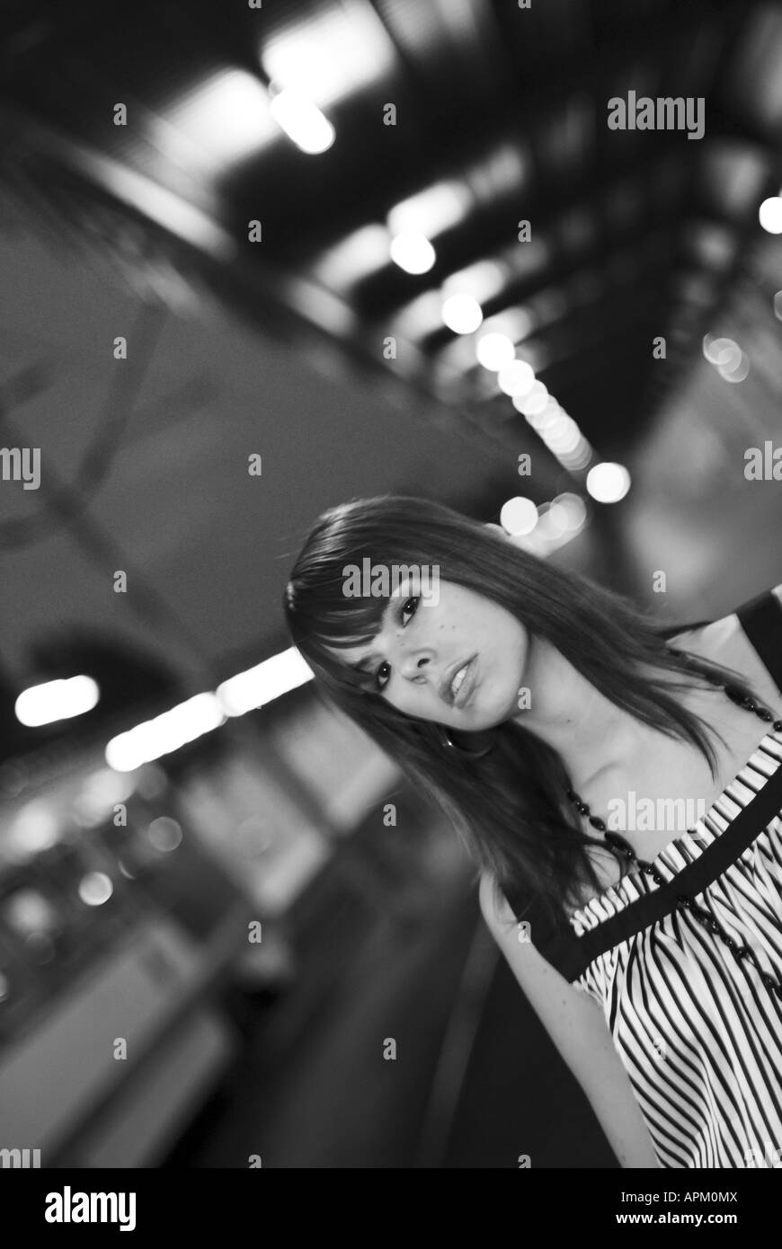 young woman posing on a platform Stock Photo - Alamy