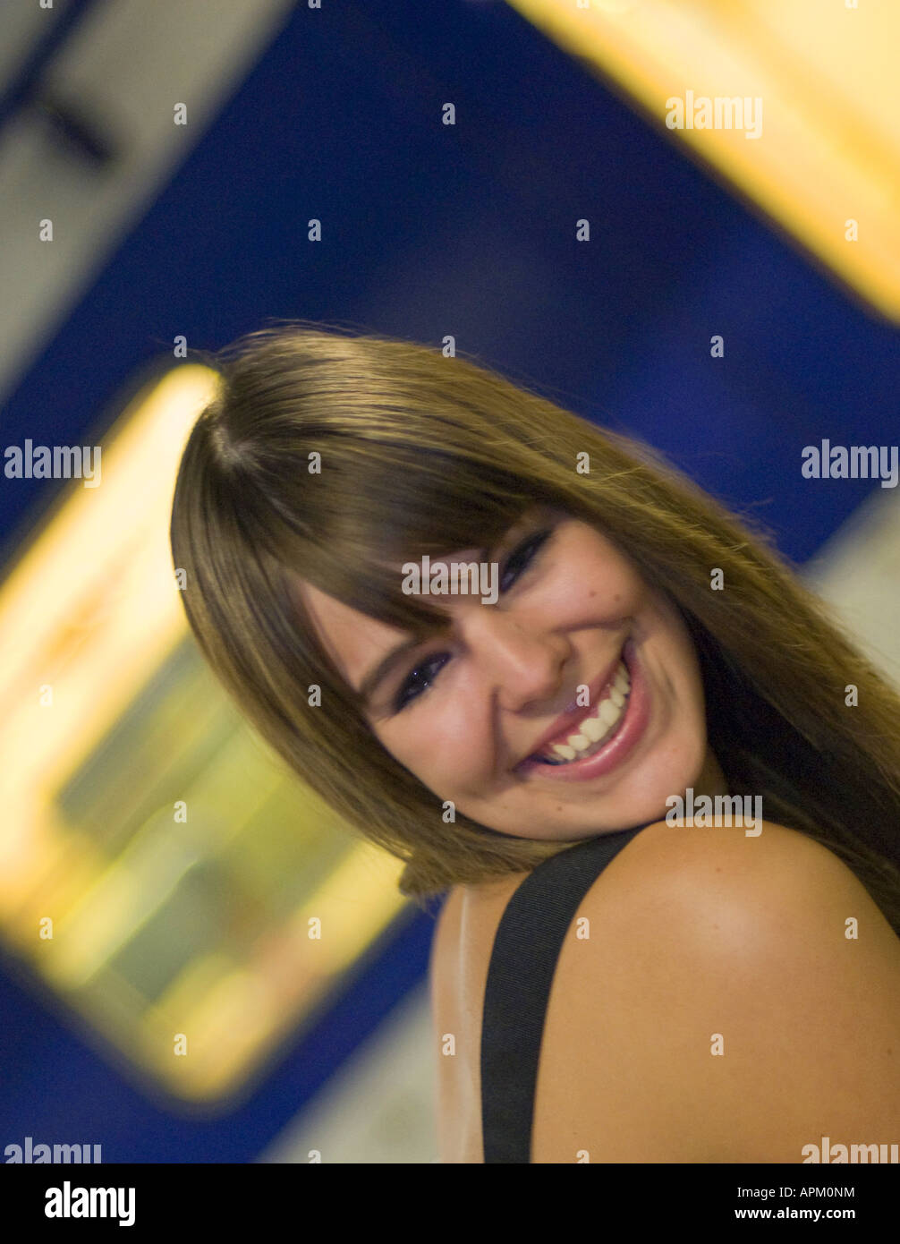 young woman posing on a platform Stock Photo - Alamy