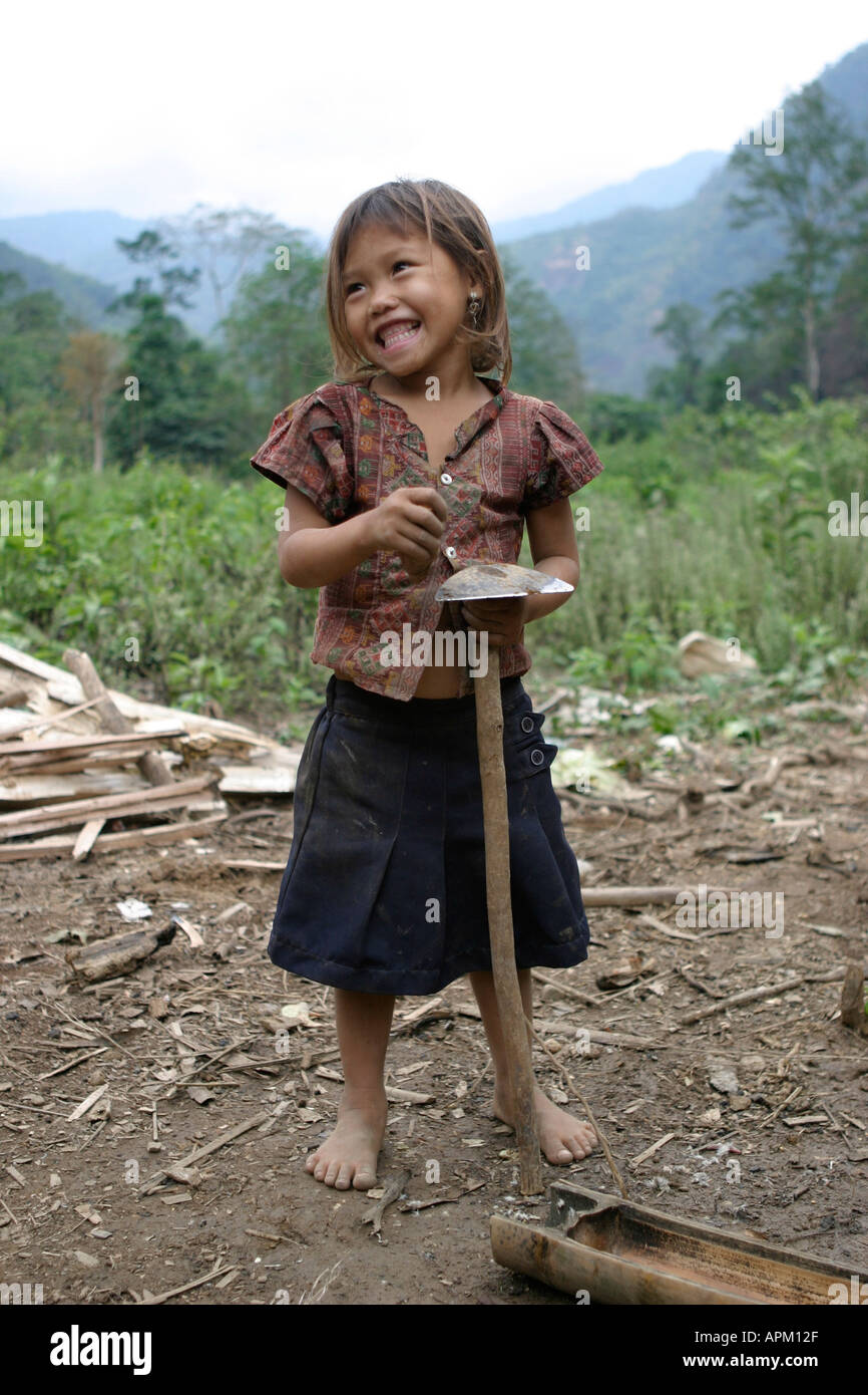young girl with axe Stock Photo - Alamy