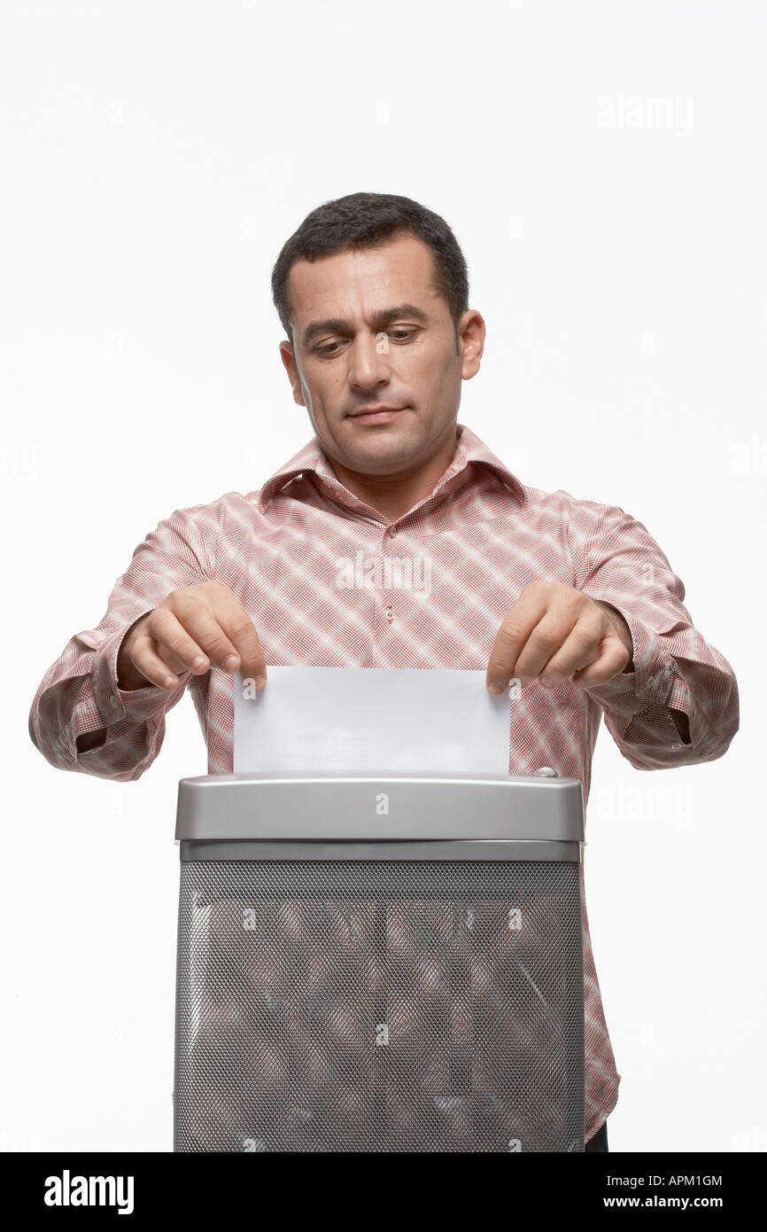 Paper shredder man hi-res stock photography and images - Alamy