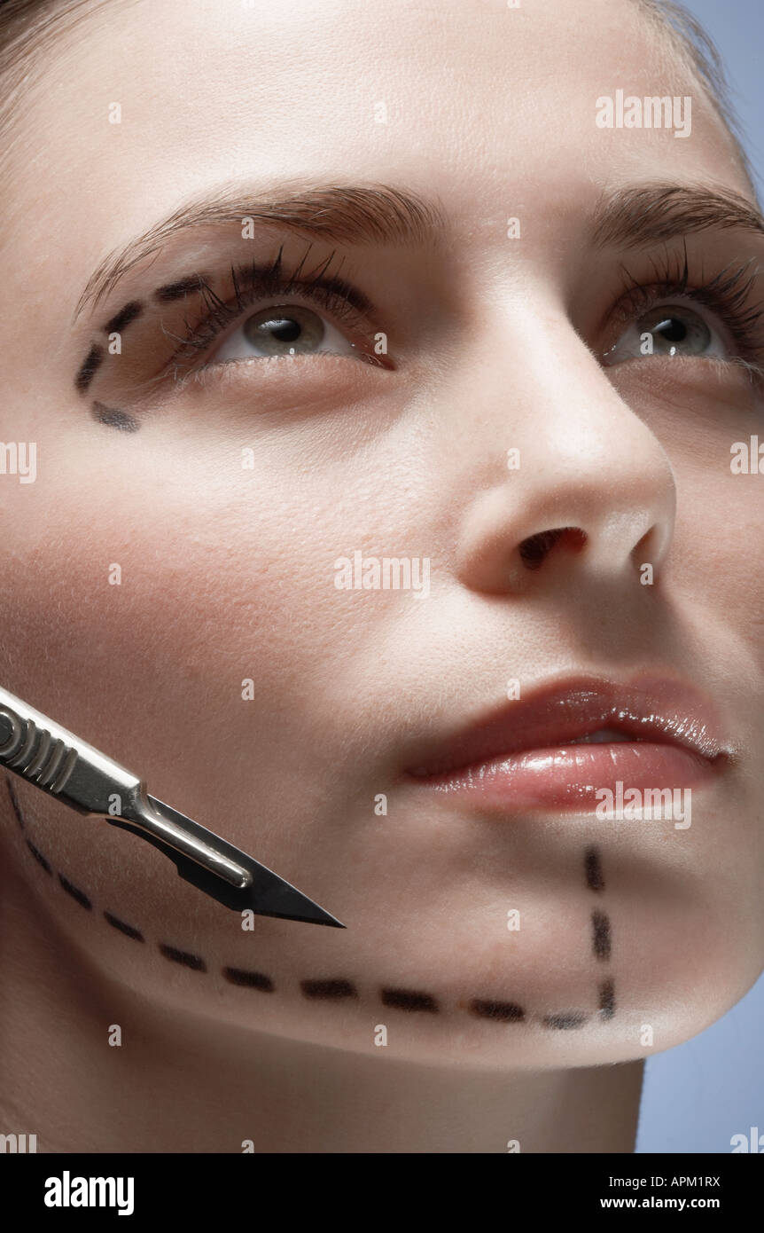 Face with lines hi-res stock photography and images - Alamy