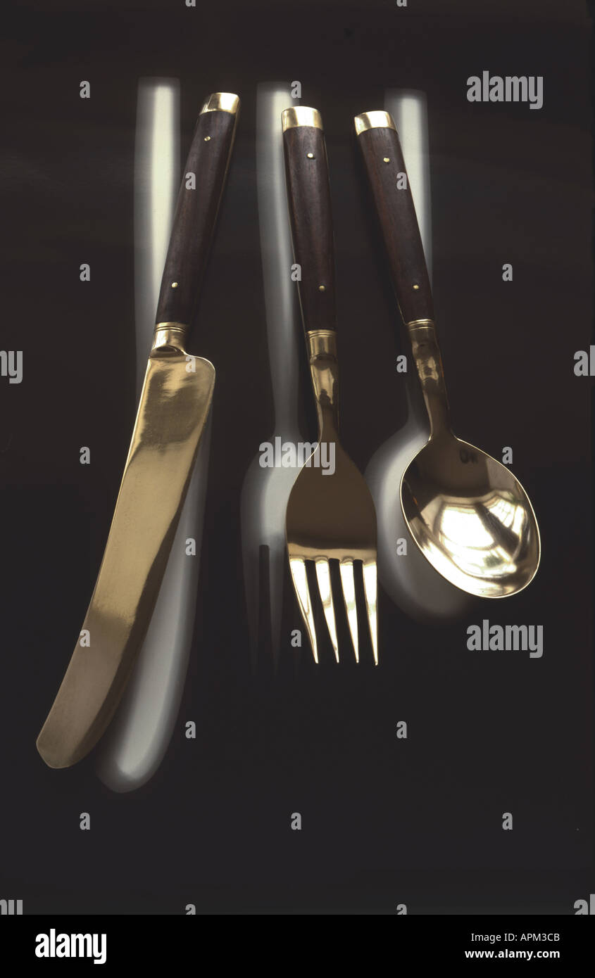 cutlery still life with white shadow backgound Stock Photo - Alamy