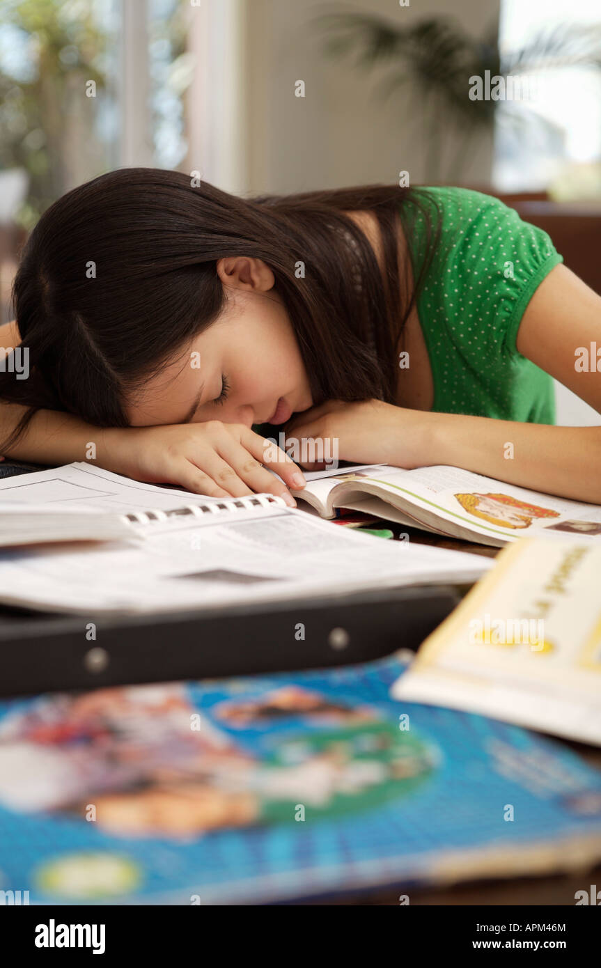 Teenage student doing homework at home Stock Photo - Alamy