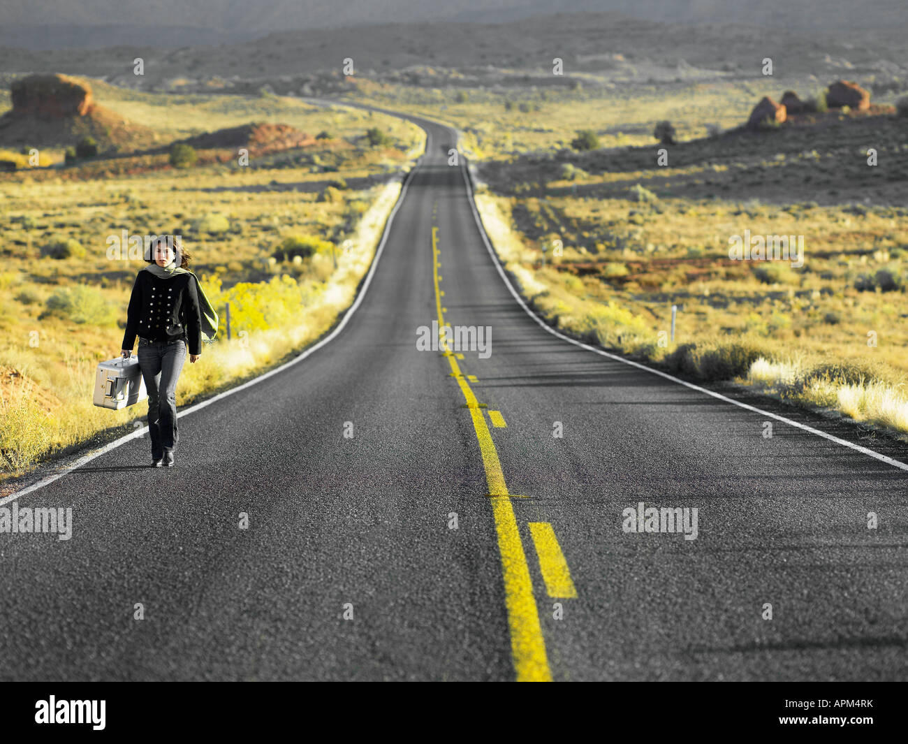 Empty rural highway in hi-res stock photography and images - Alamy