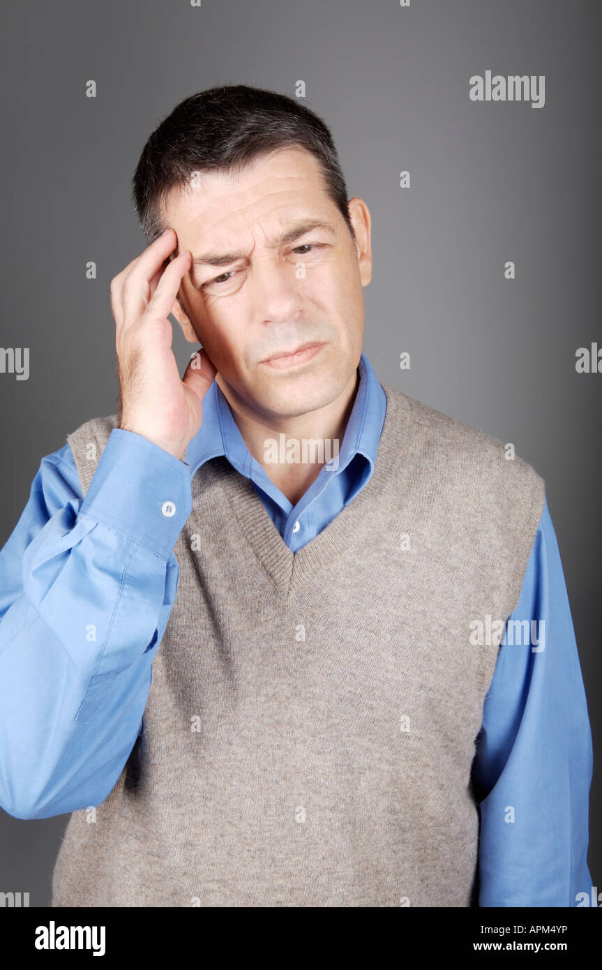 Studio portrait of a man, expressions Stock Photo - Alamy