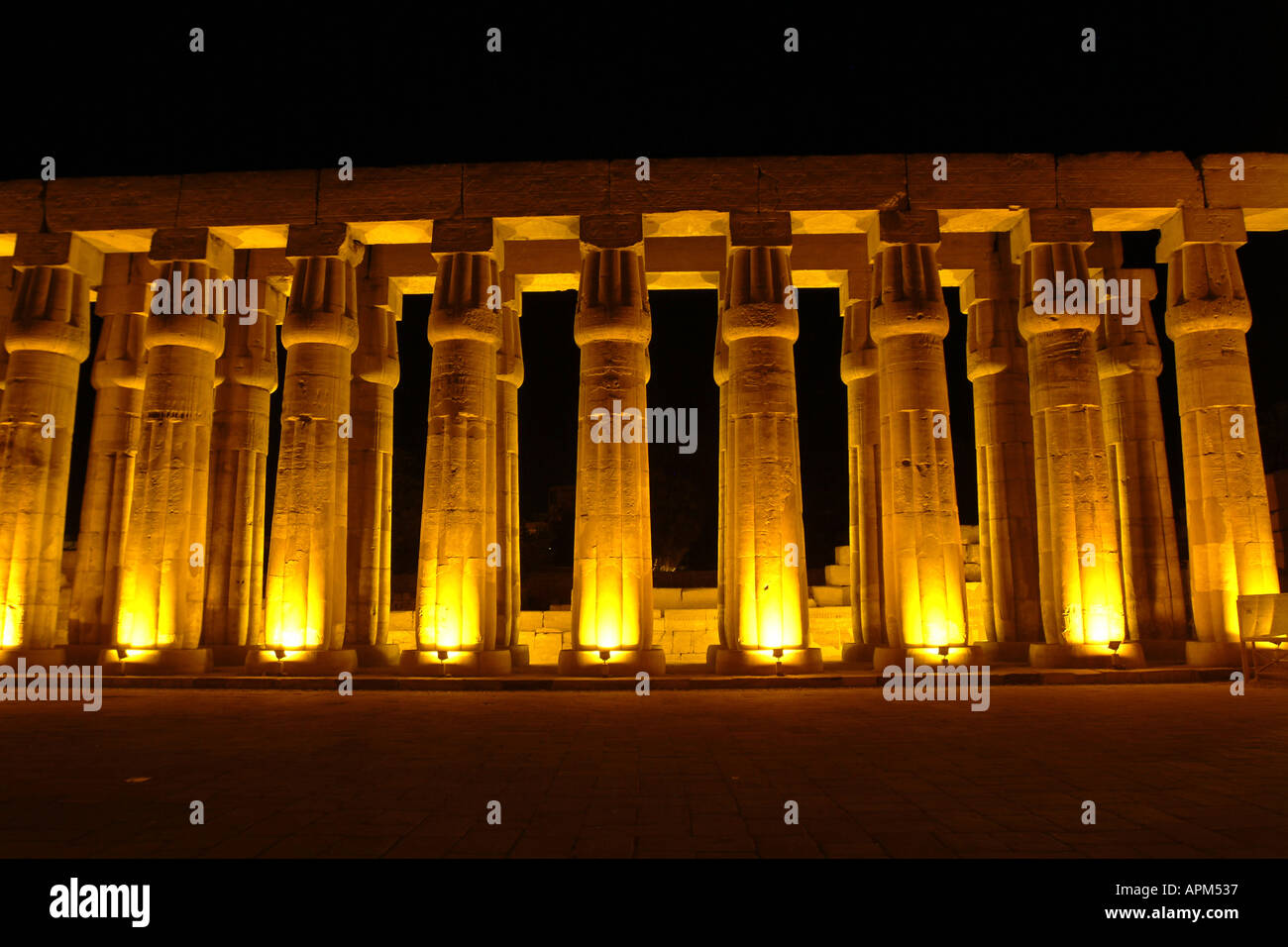 Interior of Luxor temple at night Egypt Stock Photo - Alamy